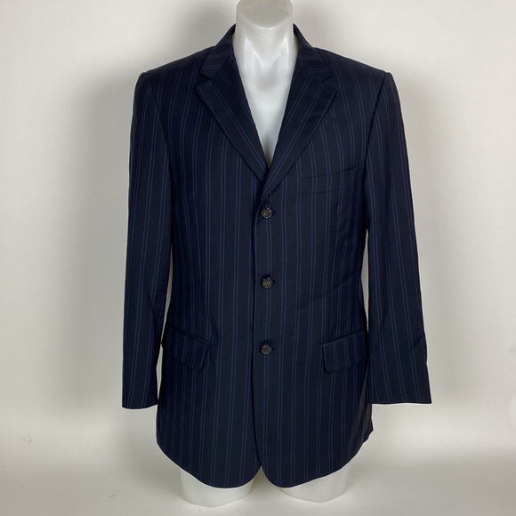 Valentino | Suits & Blazers | Valentino Blue Striped Wool Suit Mens ...